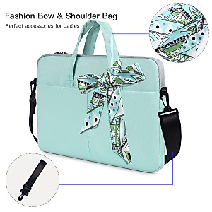 17.3 Inch Laptop Shoulder Sleeve Bag, Girls Women Briefcase Handbag for HP Envy 17 17t/Pavilion 17, Dell Inspiron 17/G3 G7 17.3, Lenovo ideapad L340, Acer Aspire 17.3, ASUS ROG MSI GS75 17.3 Case,Mint