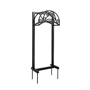 GREENER Garden Hose Holder GREENER Detachable Water Hose Holder Freestanding Heavy Duty Metal Hose Hanger Holds 150-feet Hose,Outdoor Hose Holder Storage Hose Stand Rack For Outside Yard Lawn,Black
