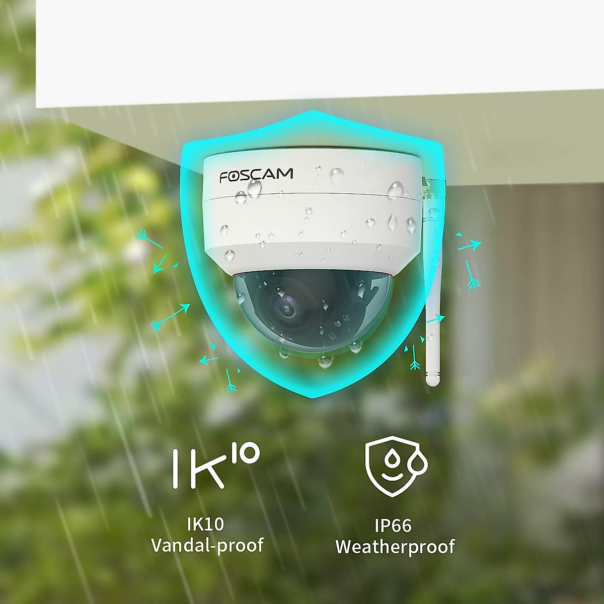 FOSCAM 4MP Outdoor Security WiFi Camera, 4X Optical Zoom PT Surveillance Dome Camera, Supports 2.4G/5G Dual-Band WiFi Connection, 66ft Night Vision, IK10, MicroSD Recording (128GB), White(VZ4)