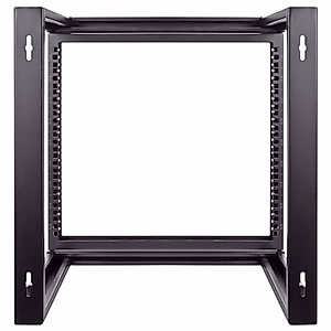 NavePoint 9U Server Rack with Swing Gate - 9U Wall Mount Rack for 19 Inch IT Equipment Open Frame Rack – Network Rack Wall Mount for AV & Server Equipment 18” Deep 9U Rack, Black