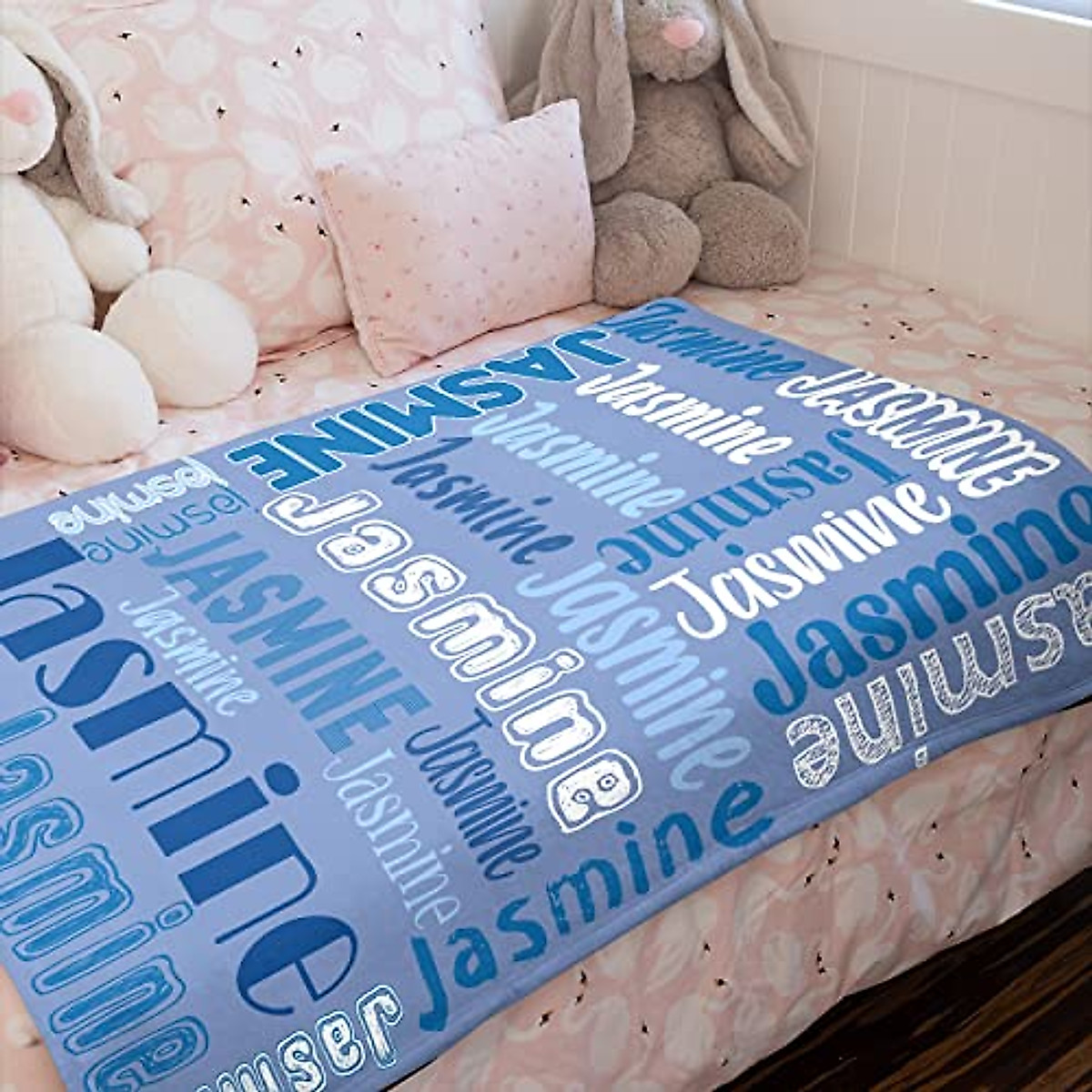 Personalized Blanket with Name Custom Throw Blanket for Kids Adults Customized Soft Name Blankets Personalized Gifts for Birthday Christmas Valentines Day 50x60