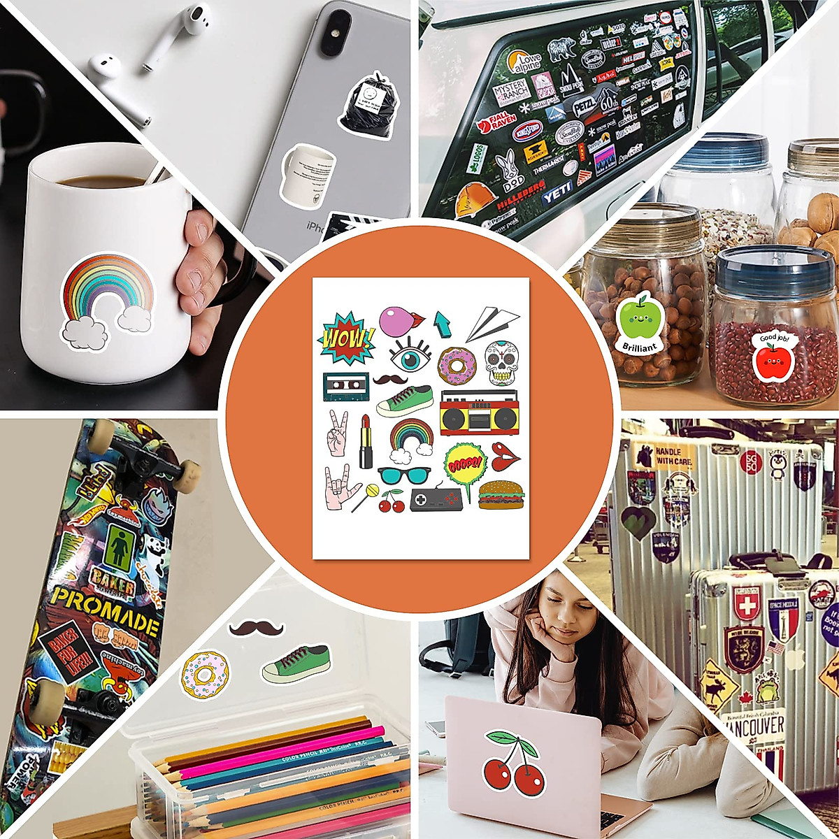 HTVRONT Sublimation Sticker Paper - 20 Pcs Glossy Transparent Waterproof Sublimation Stickers