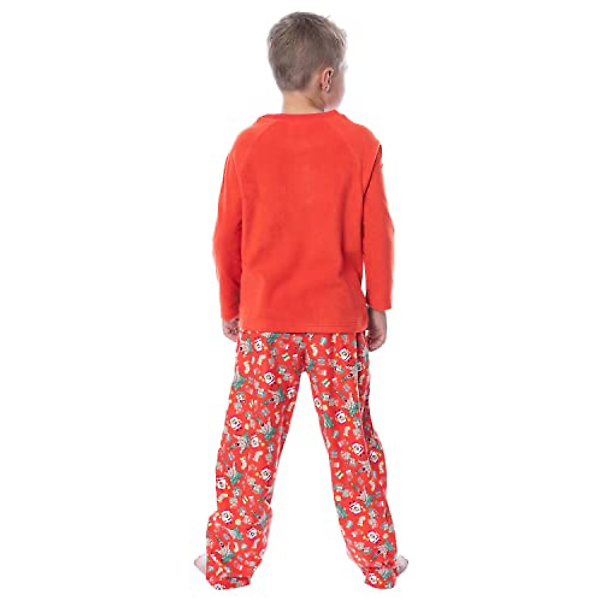 Nickelodeon Boys' SpongeBob SquarePants A Krabby Christmas Pajama Set (8) Red
