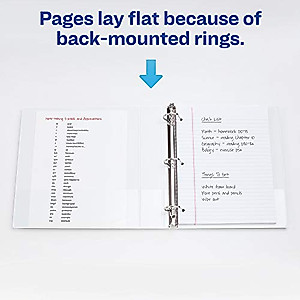 Avery Durable View 3 Ring Binder, 1-1/2 Inch EZD Rings, 1 White Binder (09401)