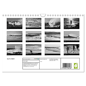 Surf in B&W (Wall Calendar 2024 DIN A4 Landscape), CALVENDO 12 Month Wall Calendar