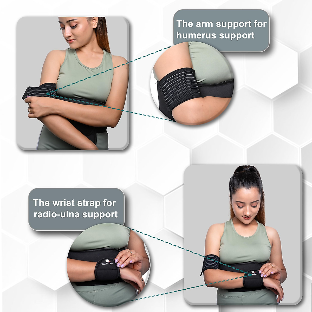 Wonder Care WC -Shoulder Immobilizer Arm Sling Elastic Brace for Clavicle Collar Bone Dislocation Subluxation Shoulder stabilizer Compression Brace After Rotator Cuff Surgery(30"-41")