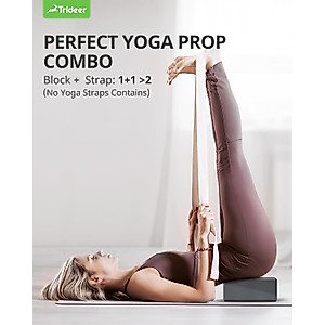 Trideer Yoga Blocks, Yoga Blocks 2 Pack, High Density EVA Foam Blocks, Supportive, Lightweight & Odor Resistant, Yoga Essentials for Yogi & Yogini, Yoga Accessories 9"x6"x3" (Gray)