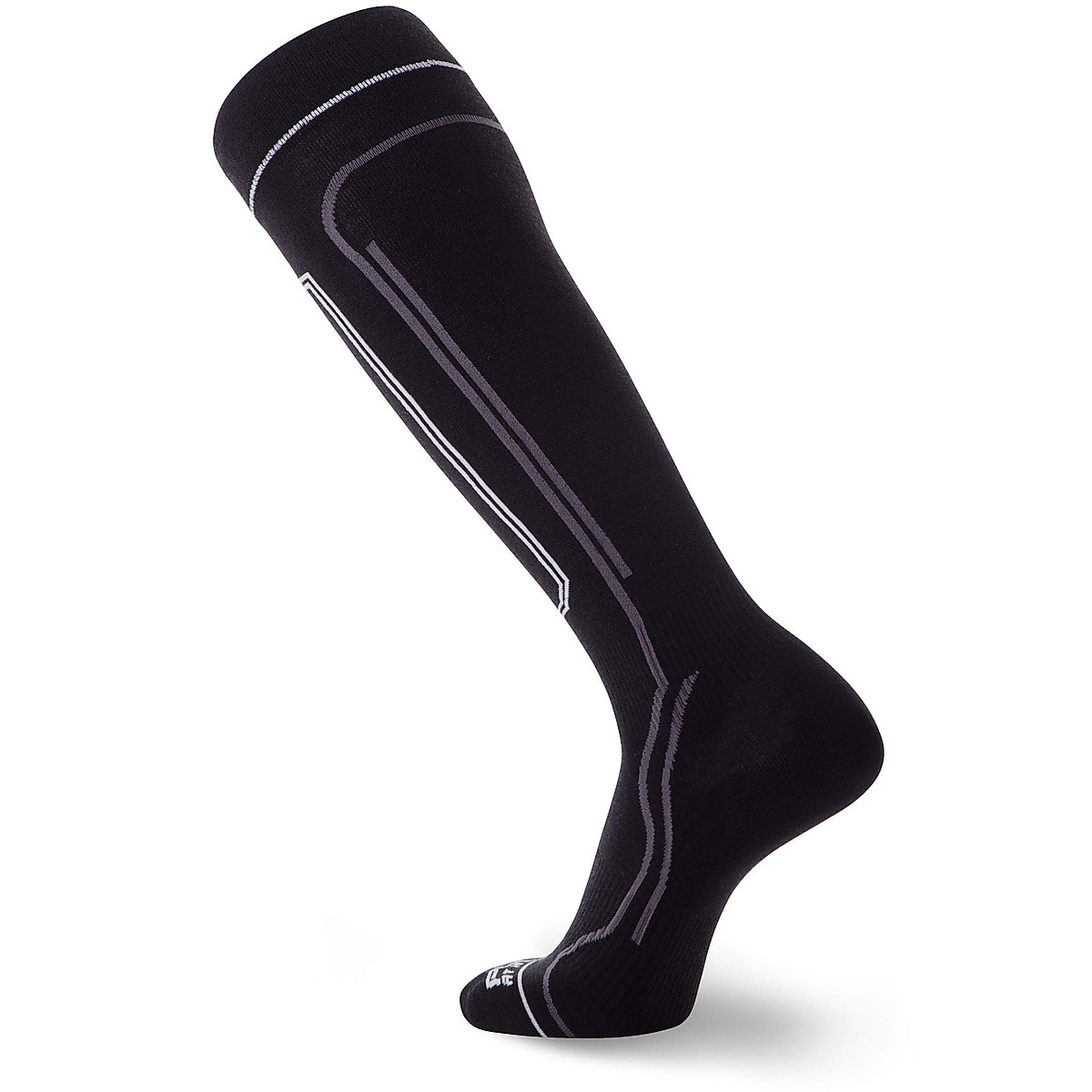 Pure Athlete Ultra-Thin Lightweight Ski Socks - Snowboarding Skiing Sock, Merino Wool (Small, 5 Pairs - Black)