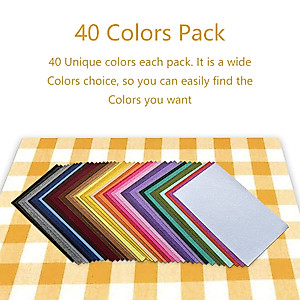 Jtnohx Self Adhesive Felt Sheets, 8x12 Inches Felt with Self Adhesive Backing, 40 Colors Pack Sticky Felt Fabric for Craft, Adhesive Felt Square for Drawer Liner