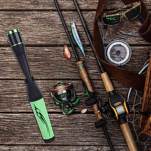 Spinning Fishing Rod Handle Soft ACS PU Rod Building Grip with Reel Seat for DIY Fishing Rod Building Repair Kit