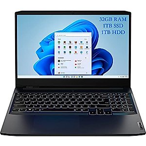Lenovo Newest IdeaPad 3i 15.6" FHD 120Hz Refresh Rate Gaming Laptop, Intel 4-Core i5-11300H, 32GB RAM 1TB SSD 1TB HDD, NVIDIA GeForce GTX1650, WIFI6, Type-C, HDMI, RJ45, Backlit Keyboard, Win10 Pro
