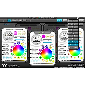 Thermaltake CL-F054-PL12SW-A Riing Plus 12 LED RGB Radiator Fan - Black (Pack of 5)