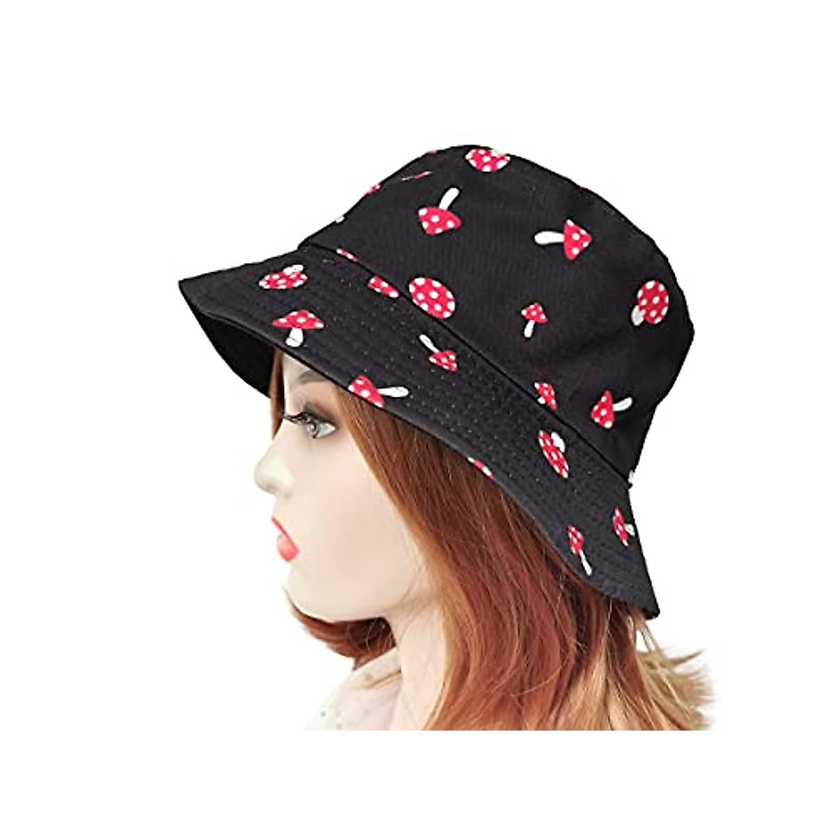 Mushroom Bucket Hat Packable Unisex Fisherman Cap Summer Travel Beach Sun Hat for Teen Girls Women