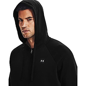 Under Armour Mens Rival Fleece Full Zip Hoodie , Black (001)/Onyx White , X-Large