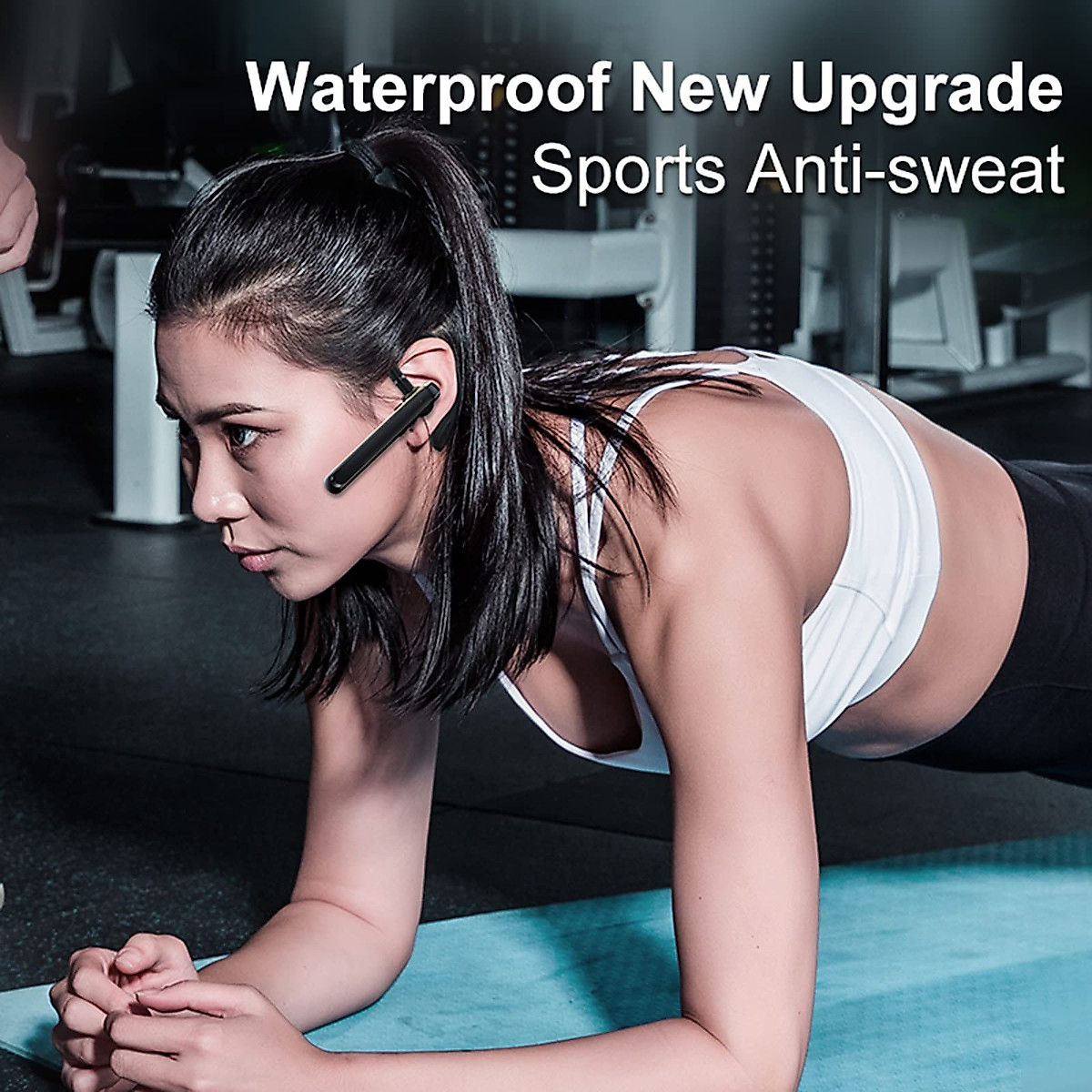 Lymoc Non in-Ear Design Bluetooth Earphones,ENC Wireless Earpieces Noise Cancelling 180 Degree Ear Hooks Headsets Handsfree with Mic Compatible for iPhone Android Business/Office/Driver