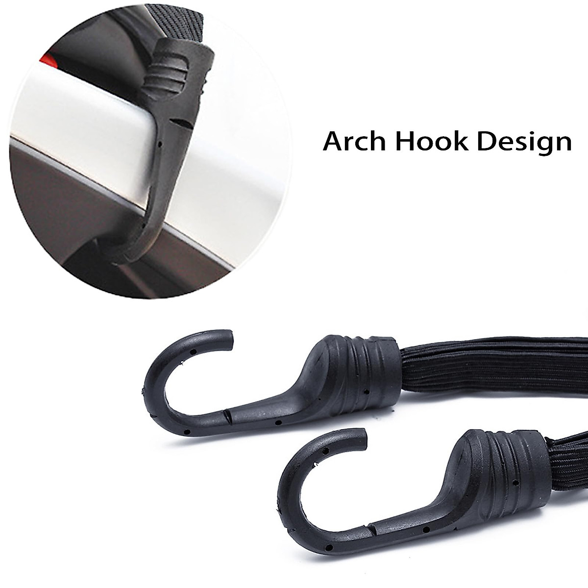 Dogxiong 23.6" Motorcycle Helmet Rope Luggage Elastic Rope, Luggage Helmet Retractable Mesh Elastic Rope Strap with 2 Hooks, Motorcycle Bungee Cord for Helmet Luggage