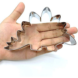 LILIAO Dinosaur Stegosaurus Cookie Cutter for Kids Birthday Party - 5 x 3.2 inches - Dino Biscuit and Fondant Cutters - Stainless Steel