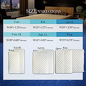 FULI Japanese Futon Mattress, 100% Cotton, Foldable & Portable Floor Lounger Bed, Roll Up Sleeping Pad, Shikibuton, Made in Japan (White, Twin)