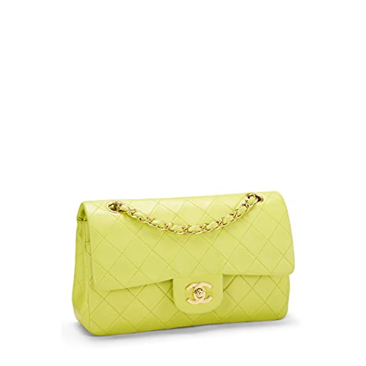 CHANEL, Pre-Loved Green Quilted Lambskin Classic Double Flap Small, Green