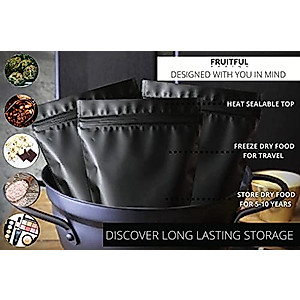 [125 BAGS] Smell Proof Bags 6x9 Inch-Black Ziplock Bags [5Mil] For Packaging Bags, Food Storage Bags, Dispensary Packaging &More - Airtight Sealable Mylar Bags With Aluminum Insides by FRUITFUL DESIGN