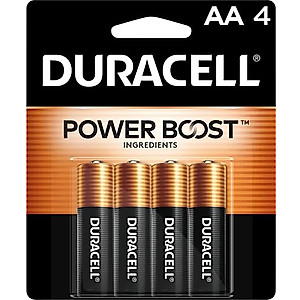 Duracell Alkaline Powerboost AA4 Battery, 4 Count