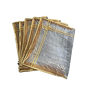 SRB11-L Set of 5 Transparent Garment Storage Bag, Saree Covers, Saree Bag, Sari Storage Bags, Wardrobe Organiser, Clothes Storage Bag, Indian Wedding Gift Packing