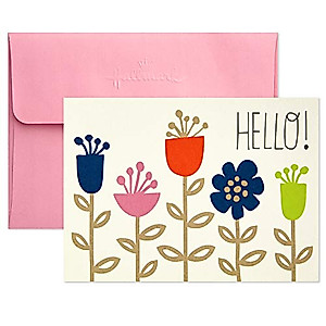 Hallmark Blank Cards (Stripes, Dots, Flowers, 40 Cards with Envelopes), Model Number: 5WDN2067