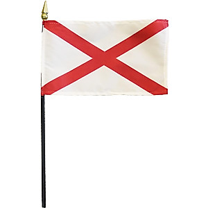 Alabama - 4 in x 6 in State Stick Flag