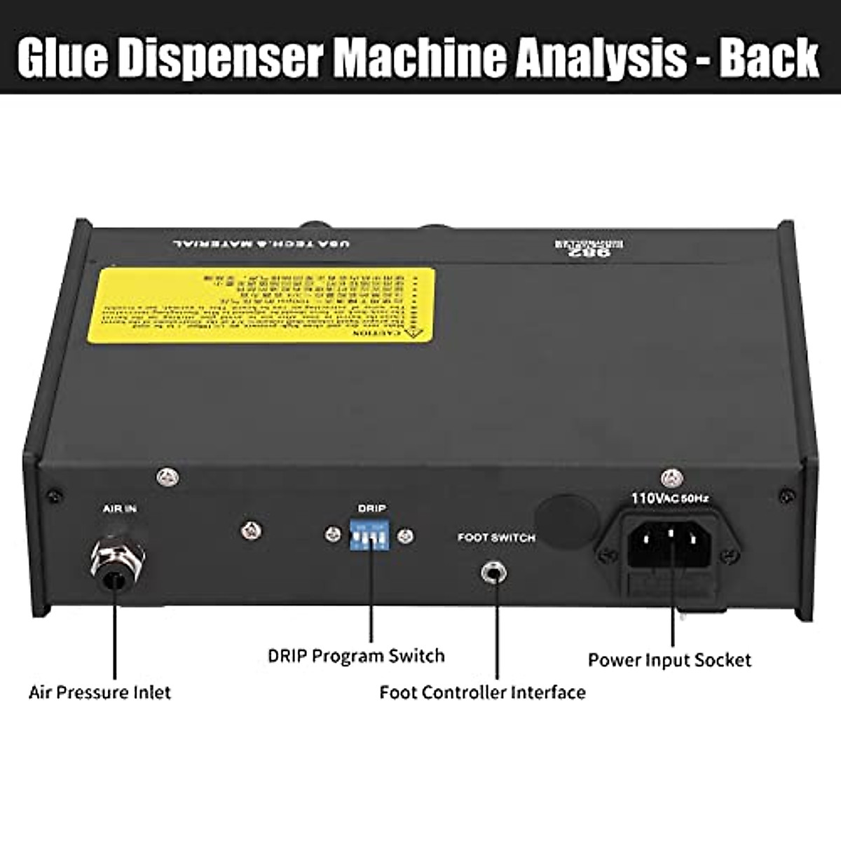 Semi Automatic Glue Dispenser Machine Solder Paste Controller Glue Dropper Glue Liquid Adhesive Dispenser Timer Controlled(AC110V US Plug)