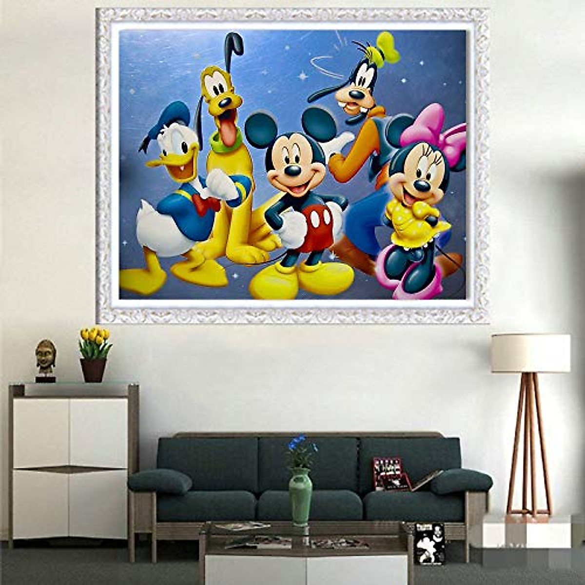 5D DIY Diamond Embroidery Art Painting Kit ，Full Diamond Round Diamond Embroidery, for Wall Decoration,Cartoon Diamond Painting（12X16 Inches）