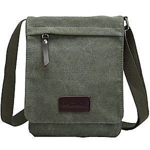 Berchirly Small Messenger Bags Men Mini Sling Crossbody Bag Canvas Classic Field Journey Pack