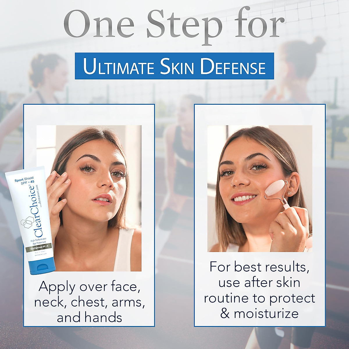 Clear Choice Sunscreen for Face SPF 45, Oil Free Sunblock & Light Moisturizer with Zinc Oxide, Reef-Safe, Broad Spectrum, Water-Resistant, No White Cast, Dermatologist Recommended, 4oz