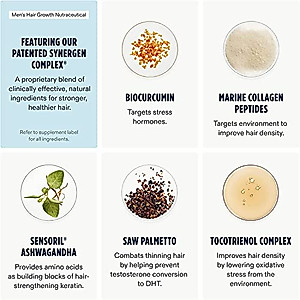 Nutrafol Men's Hair Growth Supplement & Growth Activator Duo | Clinically Proven for Visibly Thicker & Stronger Hair | Dermatologist Recommended | 1 Month Supply