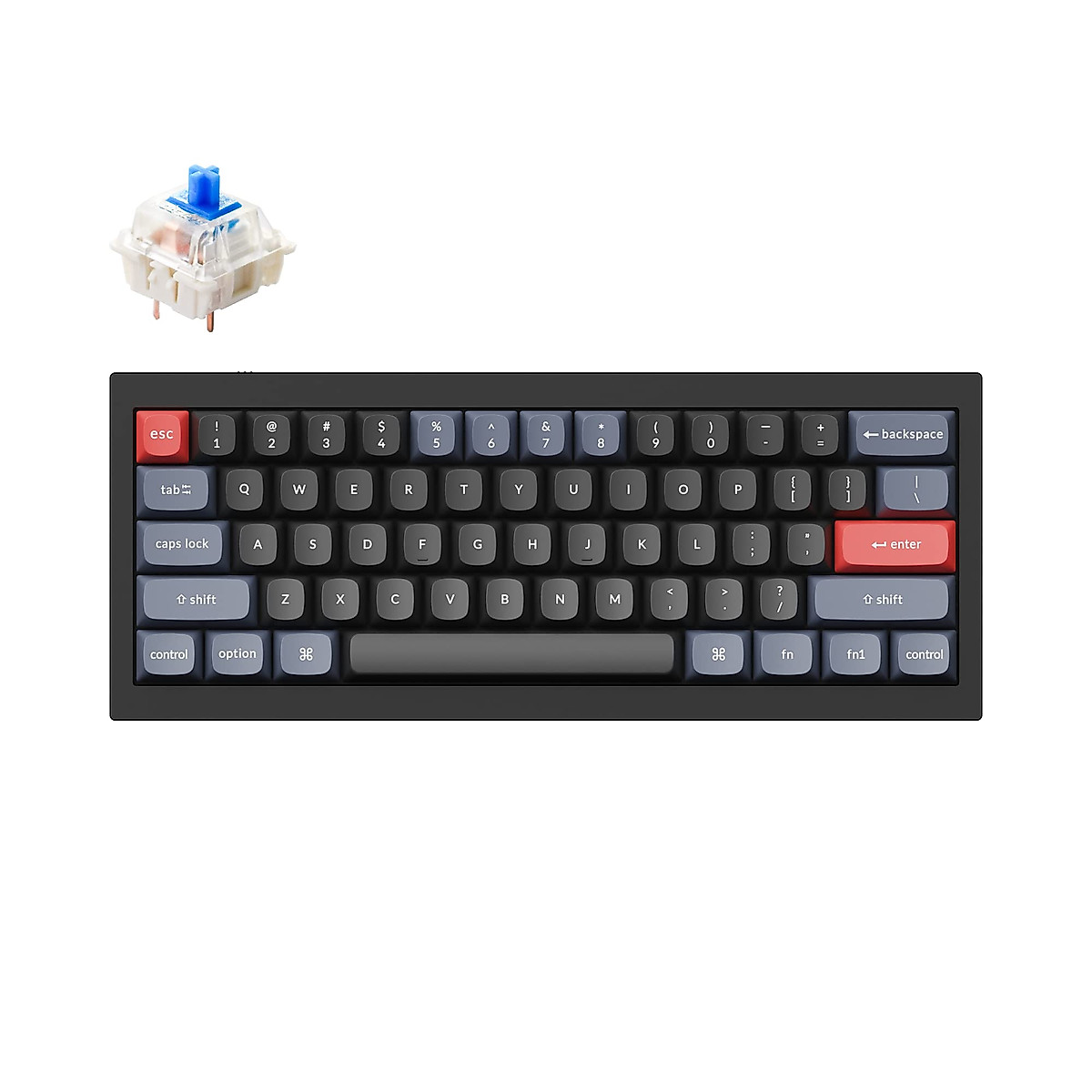 Keychron Q4 Wired Custom Mechanical Keyboard, QMK/VIA Programmable Macro, Full Aluminum, Hot-Swappable Gateron G Pro Red Switch, 60% Layout Double Gasket Compatible with Mac and Windows - Black