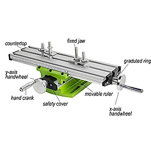 Industool Mini Milling Machine, Multifunction Worktable Milling Machine Compound Multi - function Milling Machine with Cross Sliding Table Vise for DIY Lathe Bench Drill