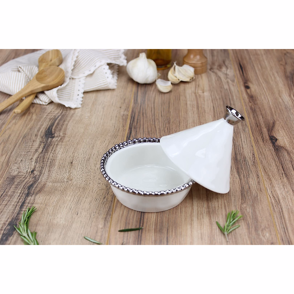 Pampa Bay Salerno Titanium-Plated Porcelain Tagine, 5 x 5in