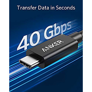 Anker [Intel Certified] Thunderbolt 3.0 Cable 1.6 ft (USB-C to USB-C) Supports 100W Charging / 40Gbps Data Transfer (Compatible with USB 3.1 Gen 1 and 2), Perfect for Type-C Macbooks
