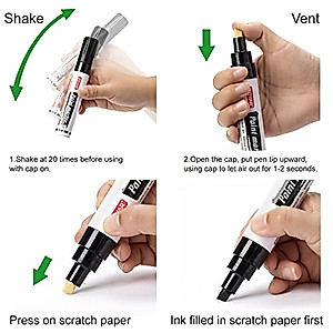 ZEYAR Paint Markers, Jumbo size, Chisel Point, Premium Waterproof & Smear Proof Ink, Aluminum Barrel, Great on Plastic, Wood, Rock, Metal and Glass for Permanent Marking (1 Black & 2 White)