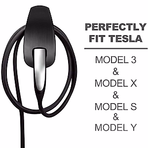 Charging Cable Organizer for Tesla,Wall Mount Connector Holder, Charger Cable Holder Adapter with Chassis Bracket,Compatible with Model 3/S/Y/X,Black