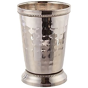 Elegance 12 oz Hammered Mint Julep Cup, Large, Silver