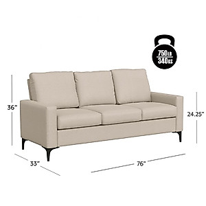 Hillsdale Furniture Matthew Fabric Upholstered Sofa Oatmeal Beige
