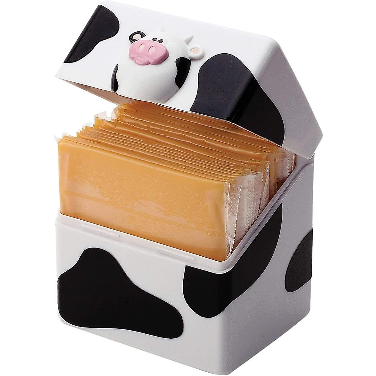 Joie Kitchen Moo Cow Sliced Cheese Container for Fridge | Fun Cheese Vault Keeps Cheese Fresh and Delicious