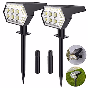 oditton Solar Spotlight, Solar Light, Solar Garden Light, Solar Wall Light, IP65 Waterproof, Self-Charging, 4 Bright Modes, Outdoor for Ardens, Courtyards, Fences, Path, Patio