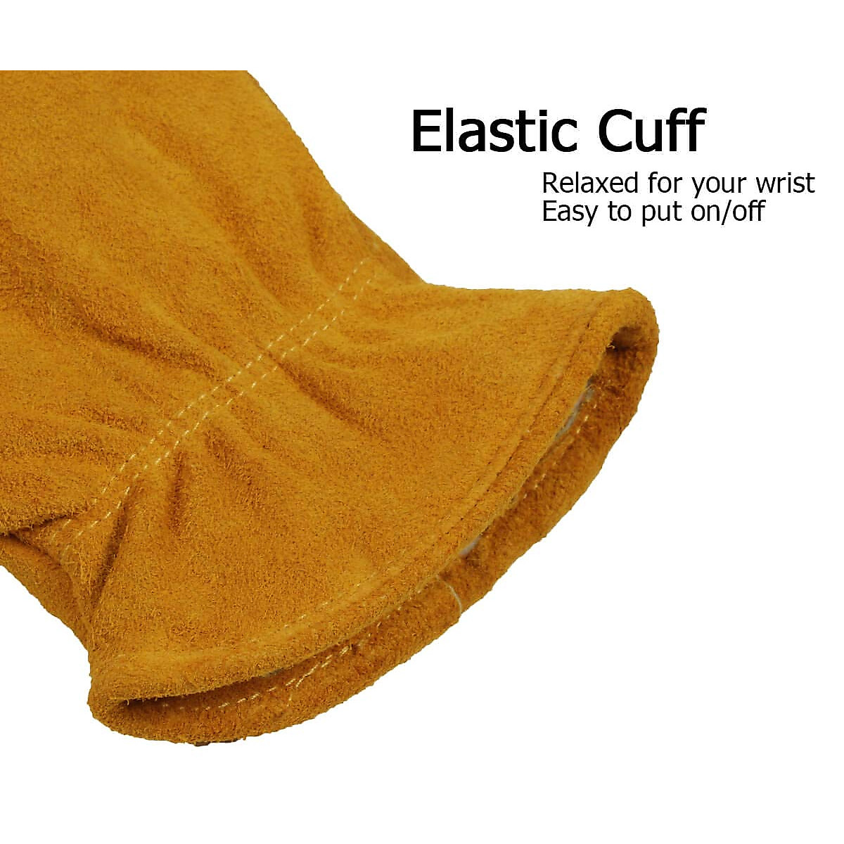 OZERO Work Gloves Winter Insulated Snow Cold Proof Leather Glove Thick Thermal Imitation Lambswool - Extra Grip Flexible Warm for Working in Cold Weather for Men and Women (Gold,X-Large)