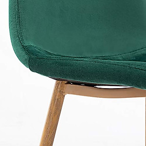 Mid Century Modern Dining Chairs, Flannelette Cover Cushion Seat Chair, Upholstered Short-napped Velvet Side Chair, Accent Chairs with Metal Legs for Kitchen Dining Room Club Guest Set of 4