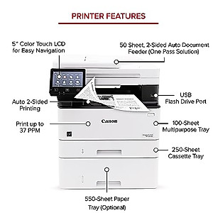 Canon imageCLASS MF462dw All in One Wireless Monochrome Laser Printer, Print, Scan, Copy & Fax, Duplex Printing for Home or Office use