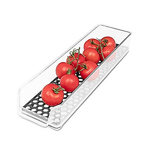Spectrum Diversified Hexa in-Fridge Small Refrigerator Bin for Storage and Organization of Fruit Vegetables Produce and More, 15 x 4 x 2.25, Clear Frost