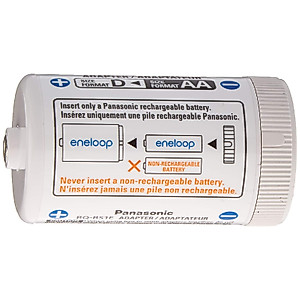 Eneloop Spacers 8 C Size Spacers & 8 D Size Spacers for Use with Ni-MH Rechargeable AA Battery Cell Pack of 16