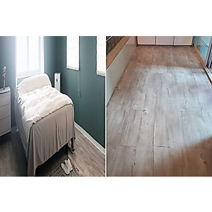 ROSEROSA Peel and Stick Engineered PVC Plank Wood Pattern Self Adhesive Durable Vinyl Flooring (ECK-909 : 5 Planks)