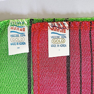 Korean Bath Exfoliating Washcloth Body Scrub Towel 8 Pcs - Red 4 Green 4 Small Size GOLDSANGSA